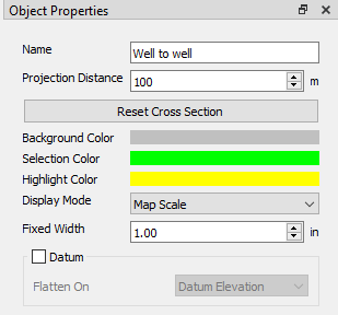 Cross Section Viewer: Object Properties