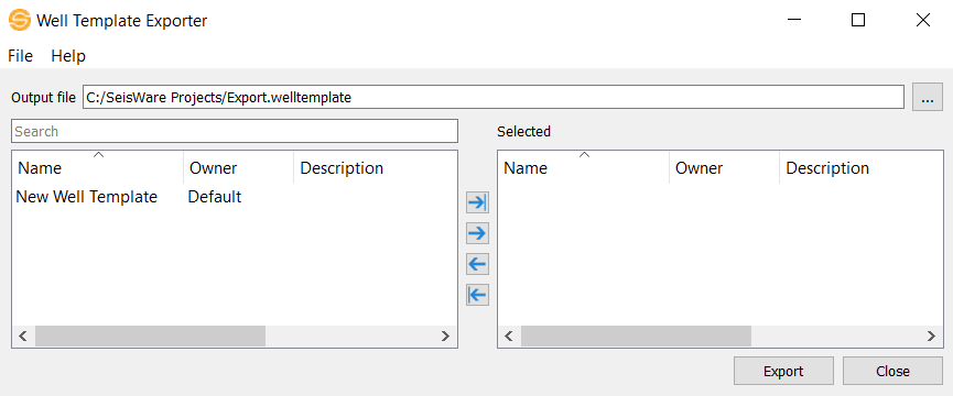 Well Template Exporter