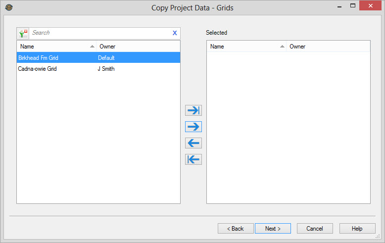 Copy Project Data: Grids