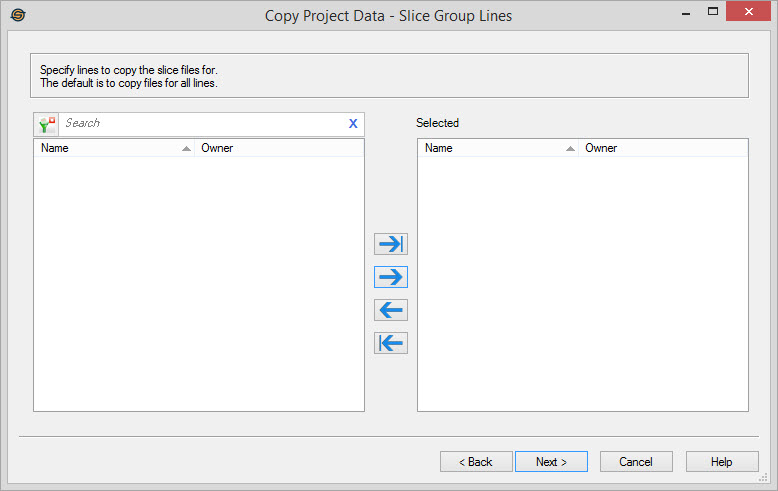 Copy Project Data: Slice Group Lines