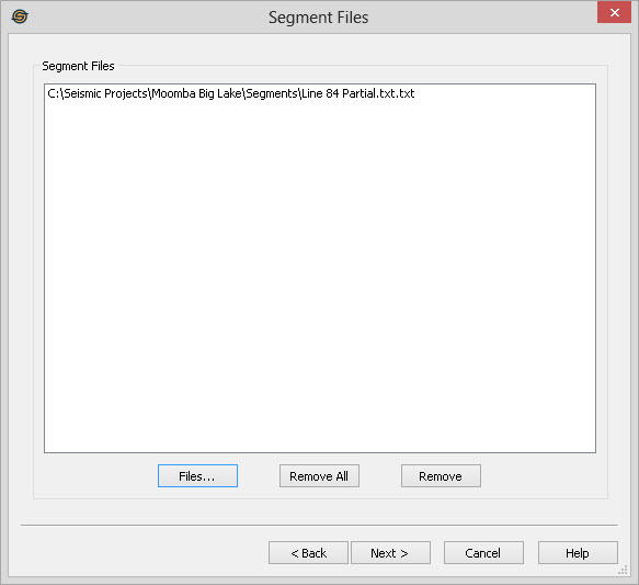 Export SEG-Y: Segment Files